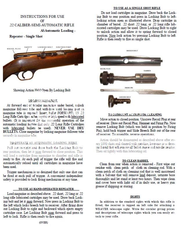 Stevens 87A Manual | Rimfire Central Firearm Forum